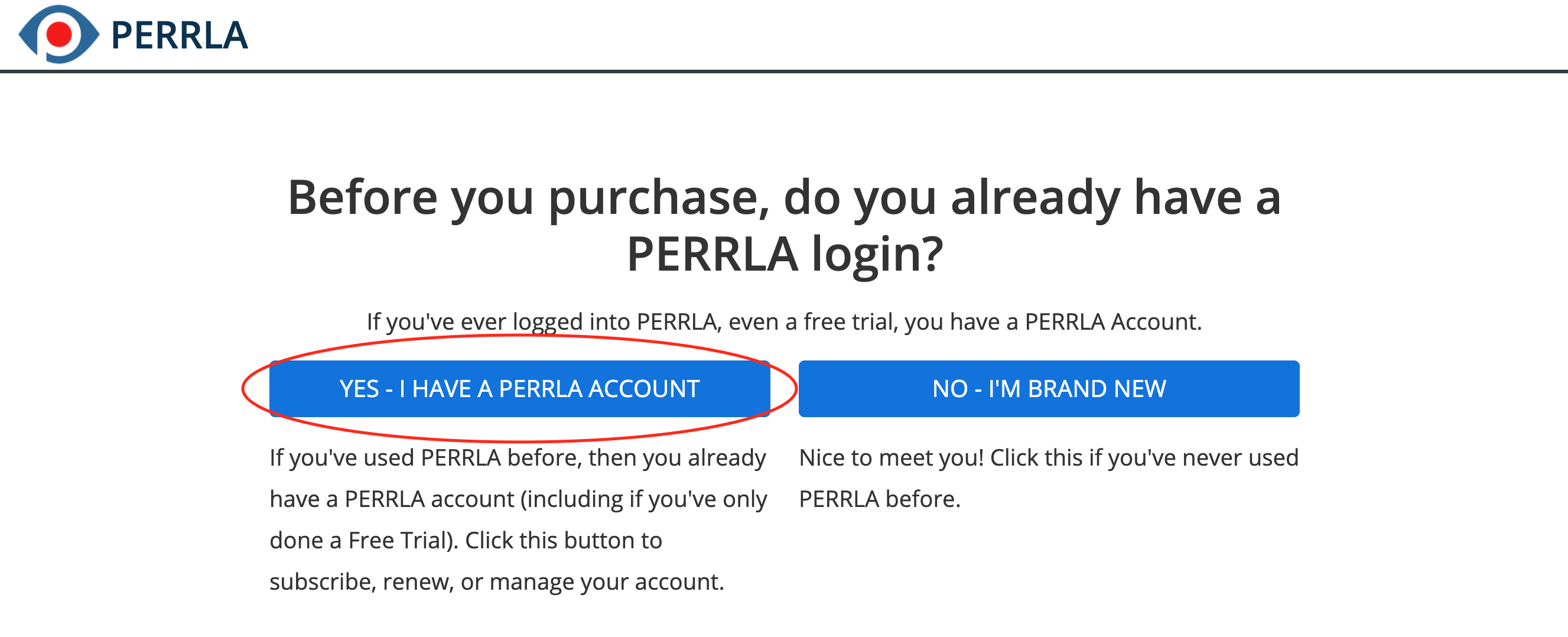 Purchasing a Subscription after using the 7 Day Free Trial – PERRLA