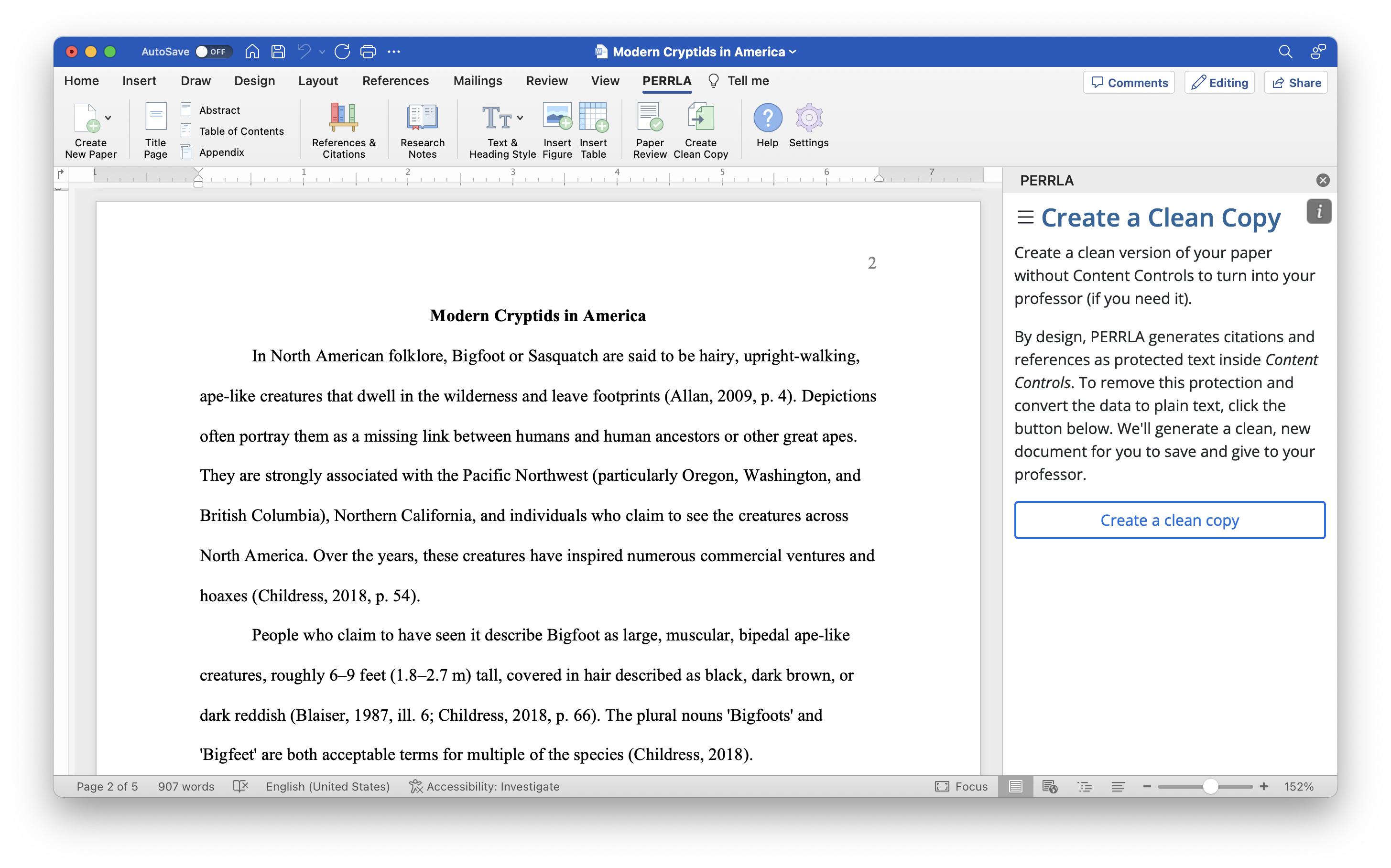 Using Clean Copy In PERRLA s Word Add in PERRLA